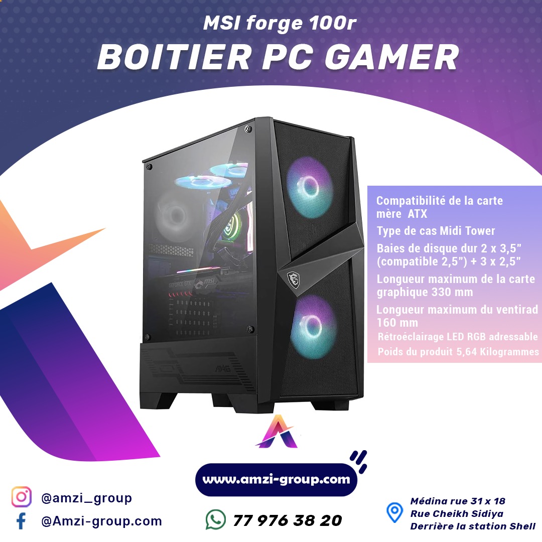 Boitier Gamer - Msi Mag forge 100r – Amzi Group